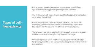 Cell free protein expression system | PPTX