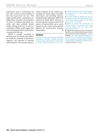 SMFM : clarification of recommendations for cfDNA screening | PDF