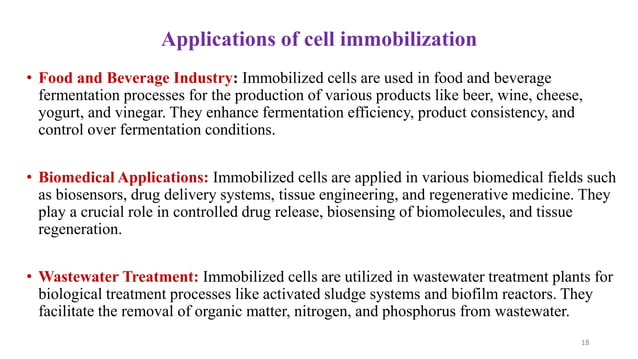 Cell Immobilization Methods and Applications.pptx | Chemistry | Science