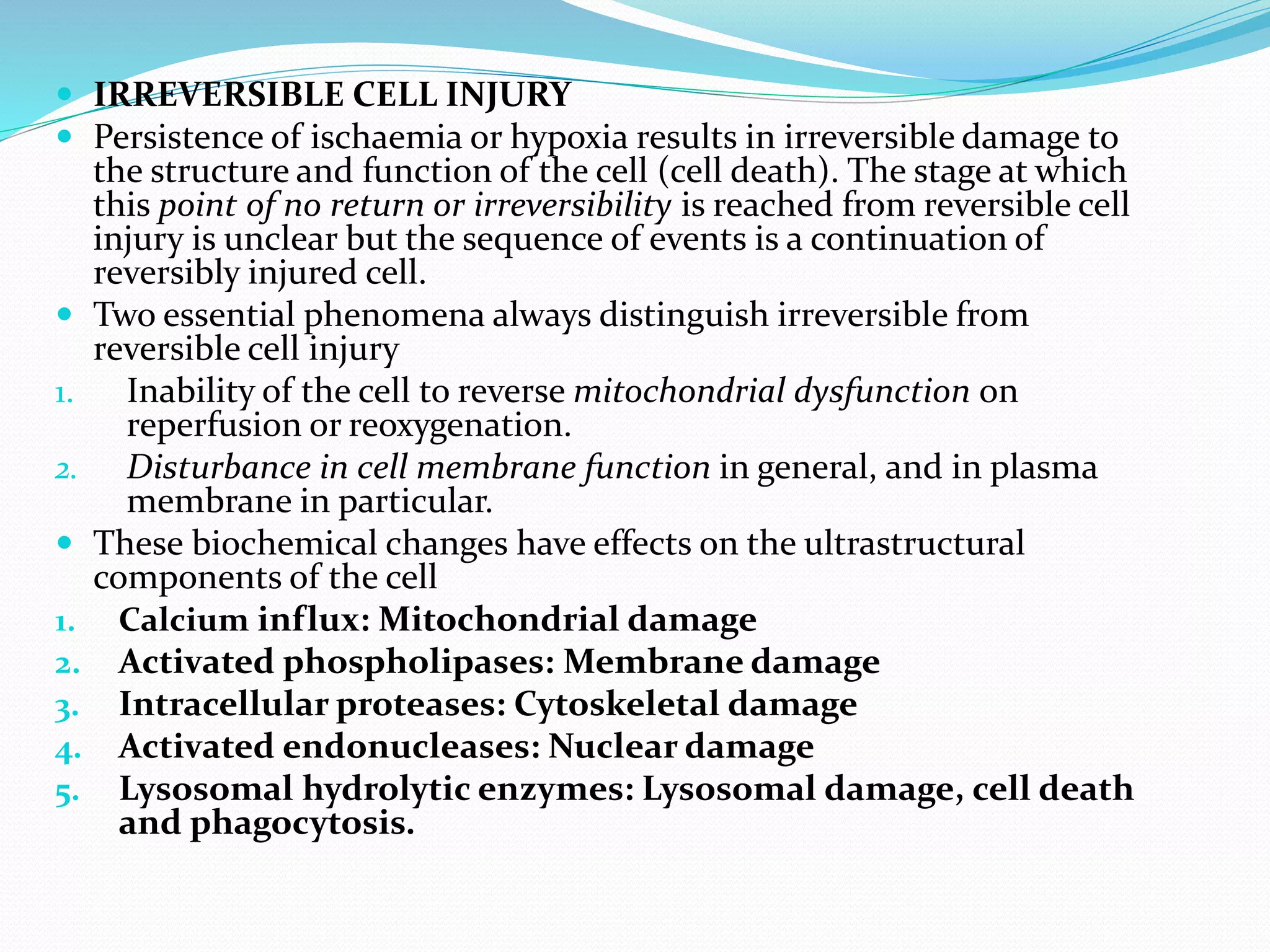Cell injury, Etiology, Pathogenesis, & Morphology of cell Injury | PPTX