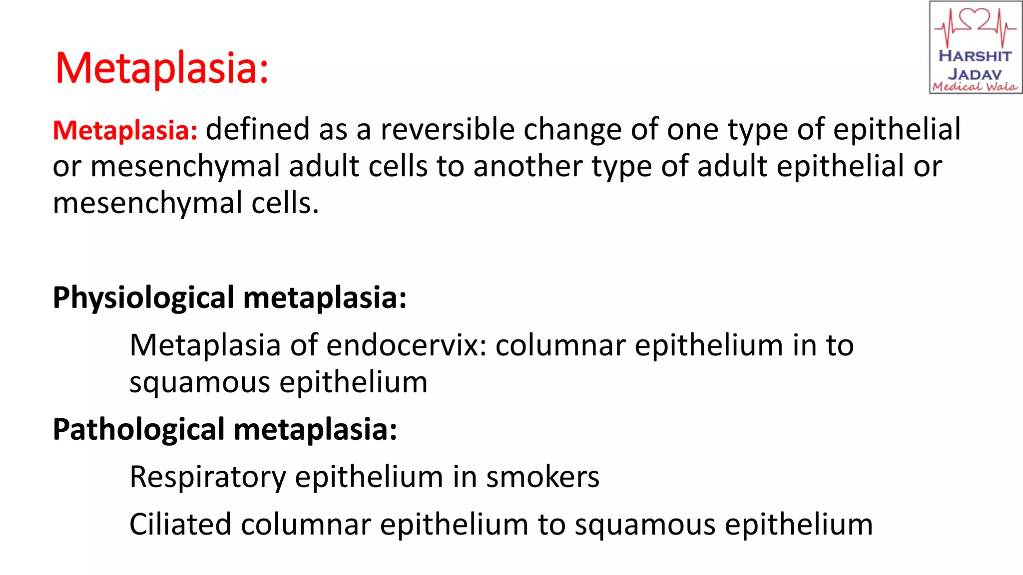 Cell injury and Cellular Adaptation: Pathology | PPTX