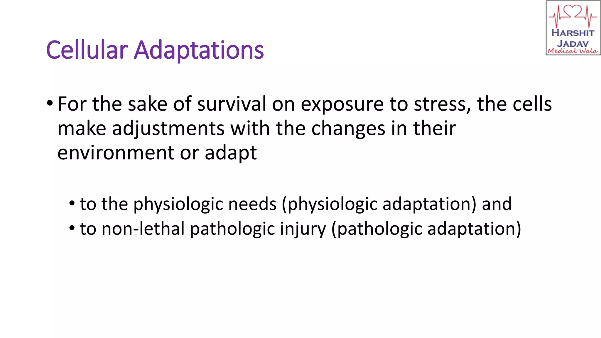 Cell injury and Cellular Adaptation: Pathology | PPTX