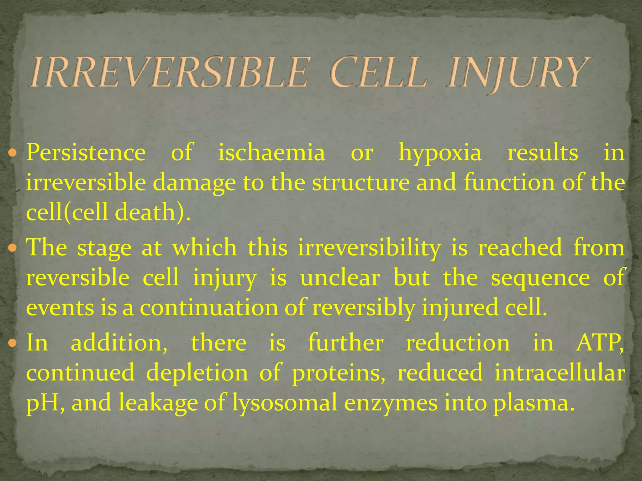 Cell injury etiology and pathogenesis | PPTX