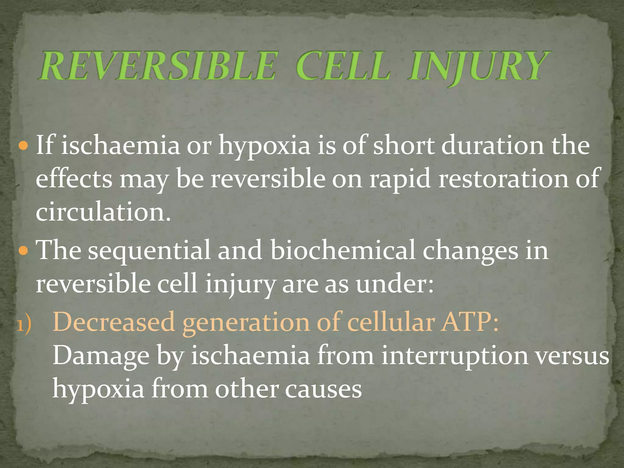 Cell injury etiology and pathogenesis | PPTX