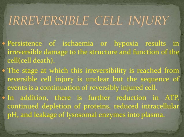 Cell injury etiology and pathogenesis | PPTX