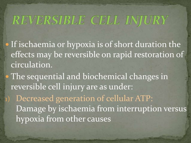 Cell injury etiology and pathogenesis | PPTX