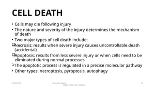 Histopathology: Cell injury, death and adaptation lecture-1 | PPTX