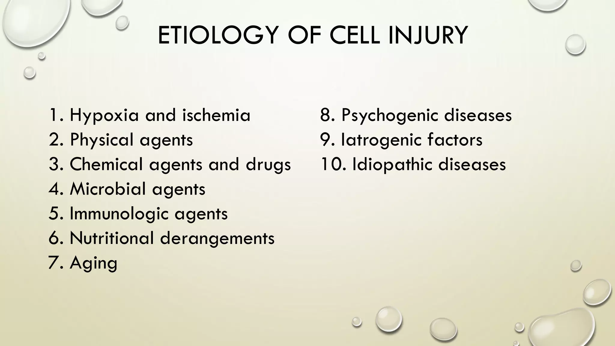 Cell injury pathophysiology | PDF