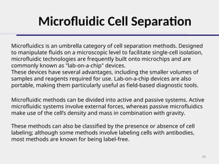 cell isolation and its method for all types of cell | PPT