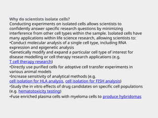 cell isolation and its method for all types of cell | PPT