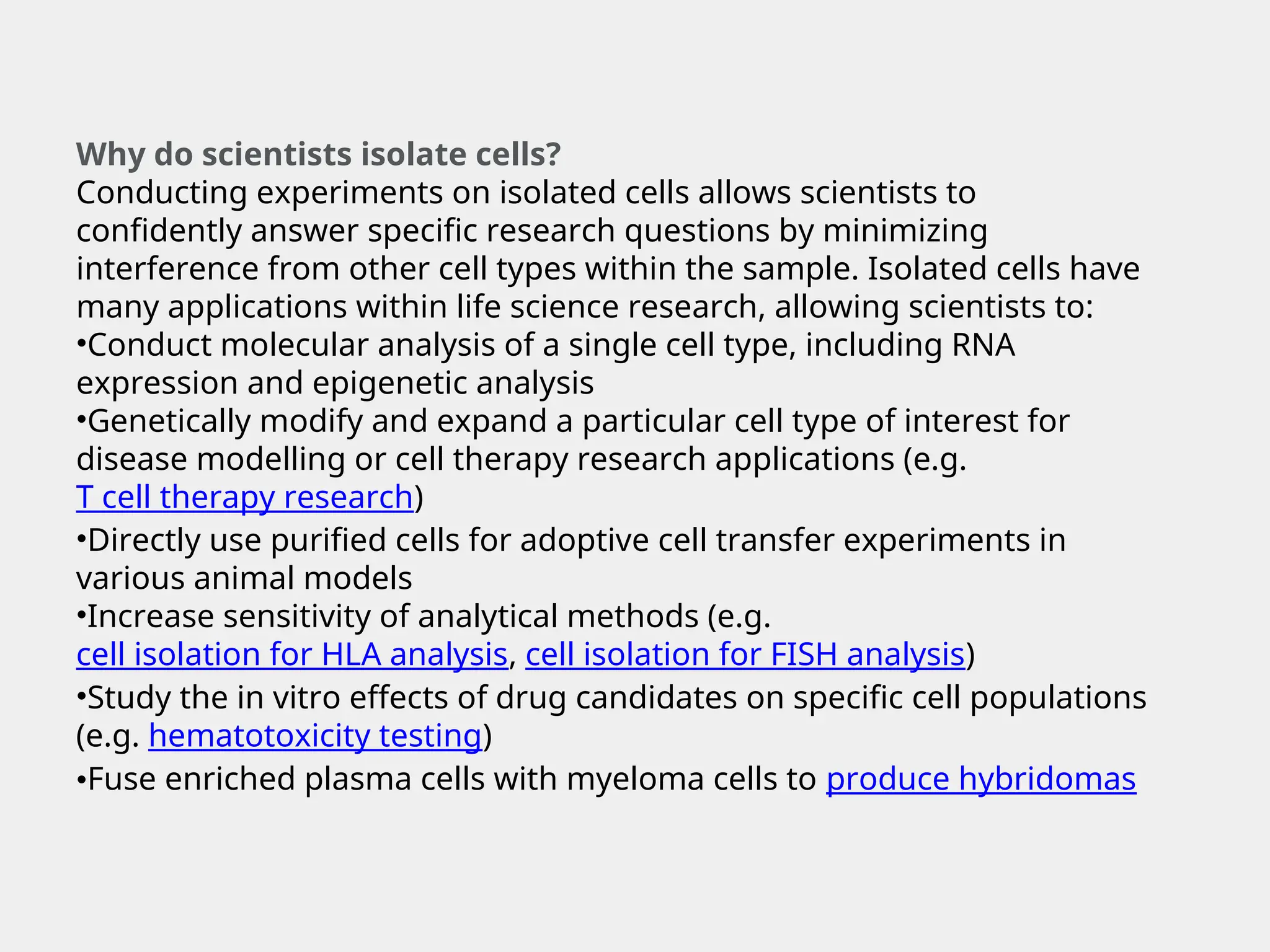 cell isolation and cell isolation methods | PPT