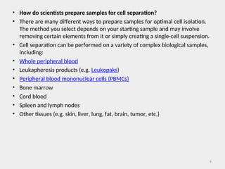 cell isolation and cell isolation methods | PPT