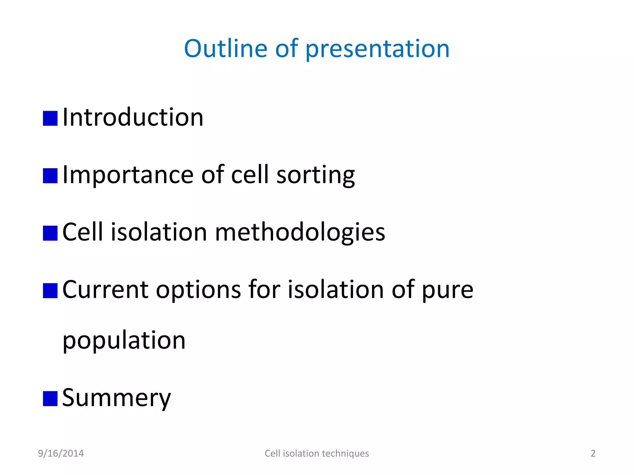 Cell isolation technique | PPTX