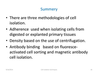Cell isolation technique | PPTX