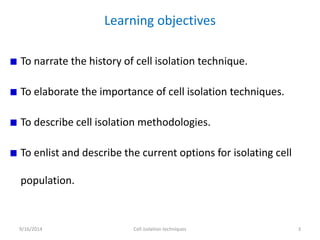Cell isolation technique | PPTX