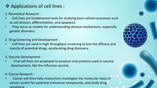 cell line description in detail by krishna | PPTX