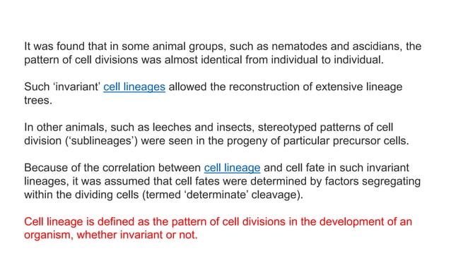 cell lineage and fate | PPTX