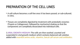 CELL LINES : How to maintain And Sub Culture | PPT