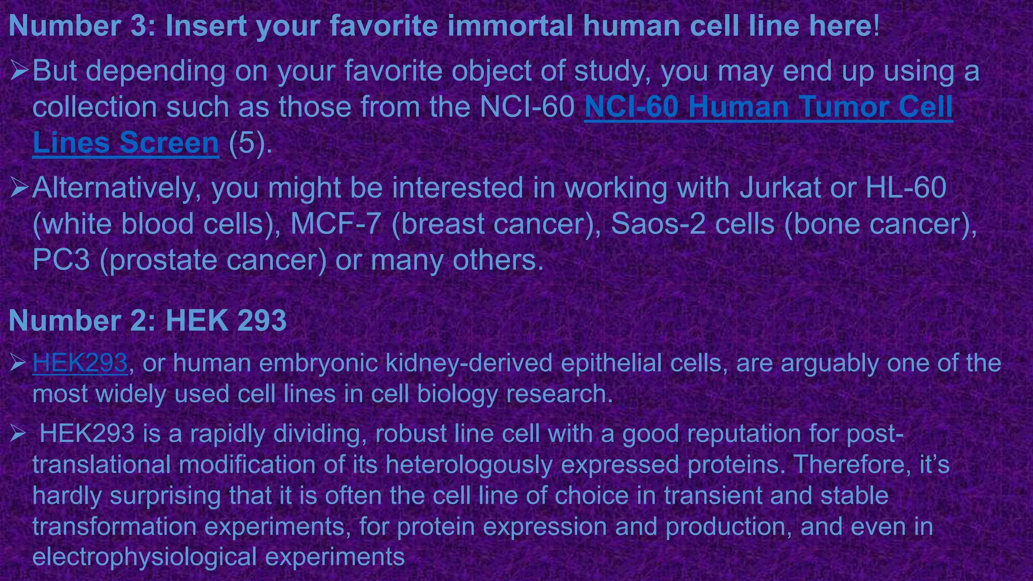 Cell lines and maintanence | PPTX