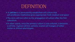 Cell lines and maintanence | PPTX