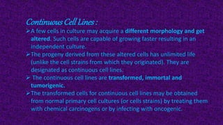 Cell lines and maintanence | PPTX