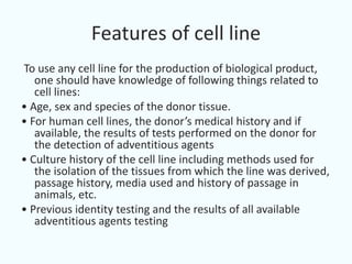 Cell lines seminar | PPTX