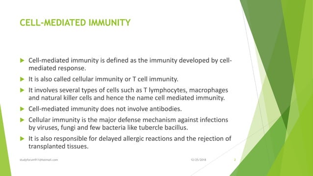 Cell mediated immunity | PPTX | Infectious Diseases | Diseases and Conditions