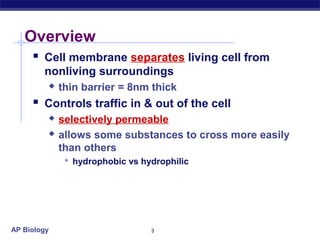 Cell memberane structure,function & machanism | PPT