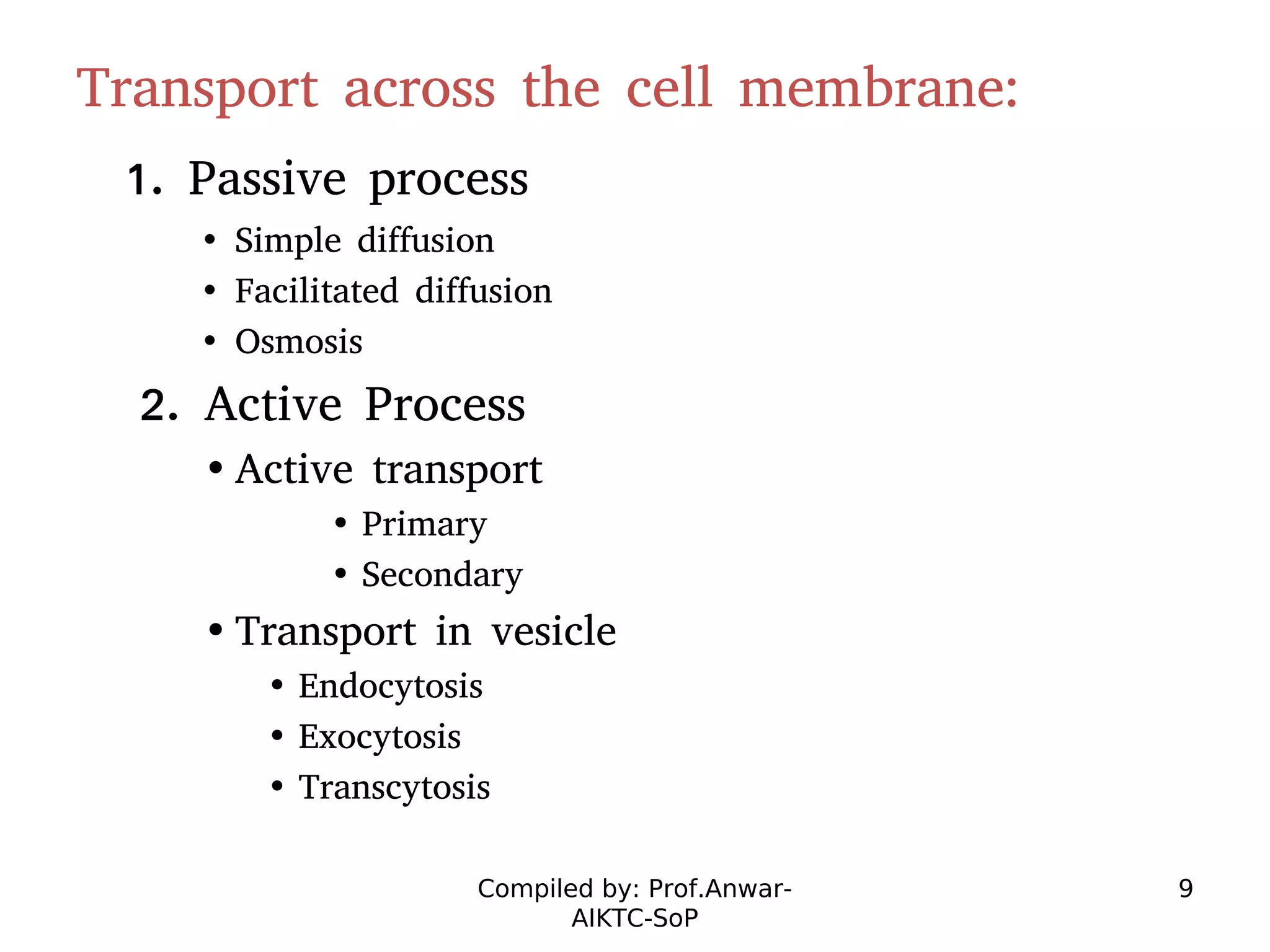 2. Structure of cell membrane & transmembrae movements of substances | PDF