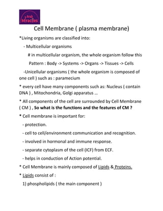 Cell membrane | PDF | Biological Sciences | Science