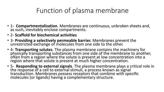 cell membrane structure and function in details | PPTX