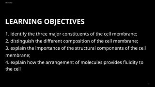 A Structural components of CELL MEMBRANES | PPTX