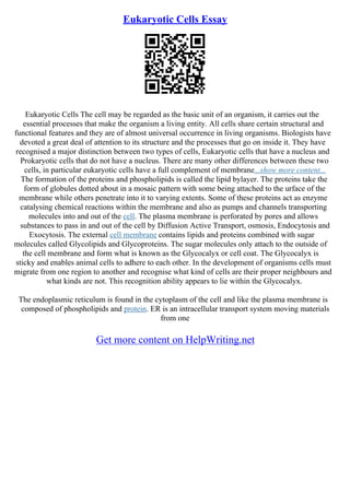 Cell Membrane Essay | PDF