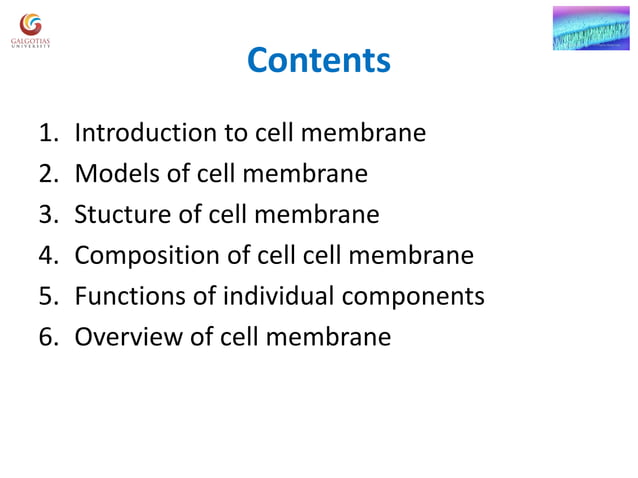 Cell membrane functions | PPT