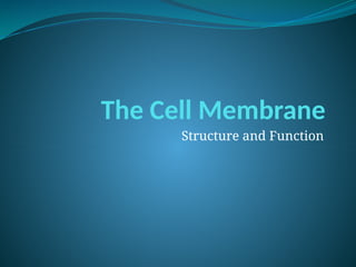 Cell Membrane PPT guidelines for 1st year | PPTX