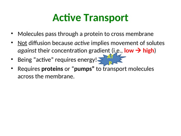 Cell Membranes Part II including Active Transport 1213h.ppt