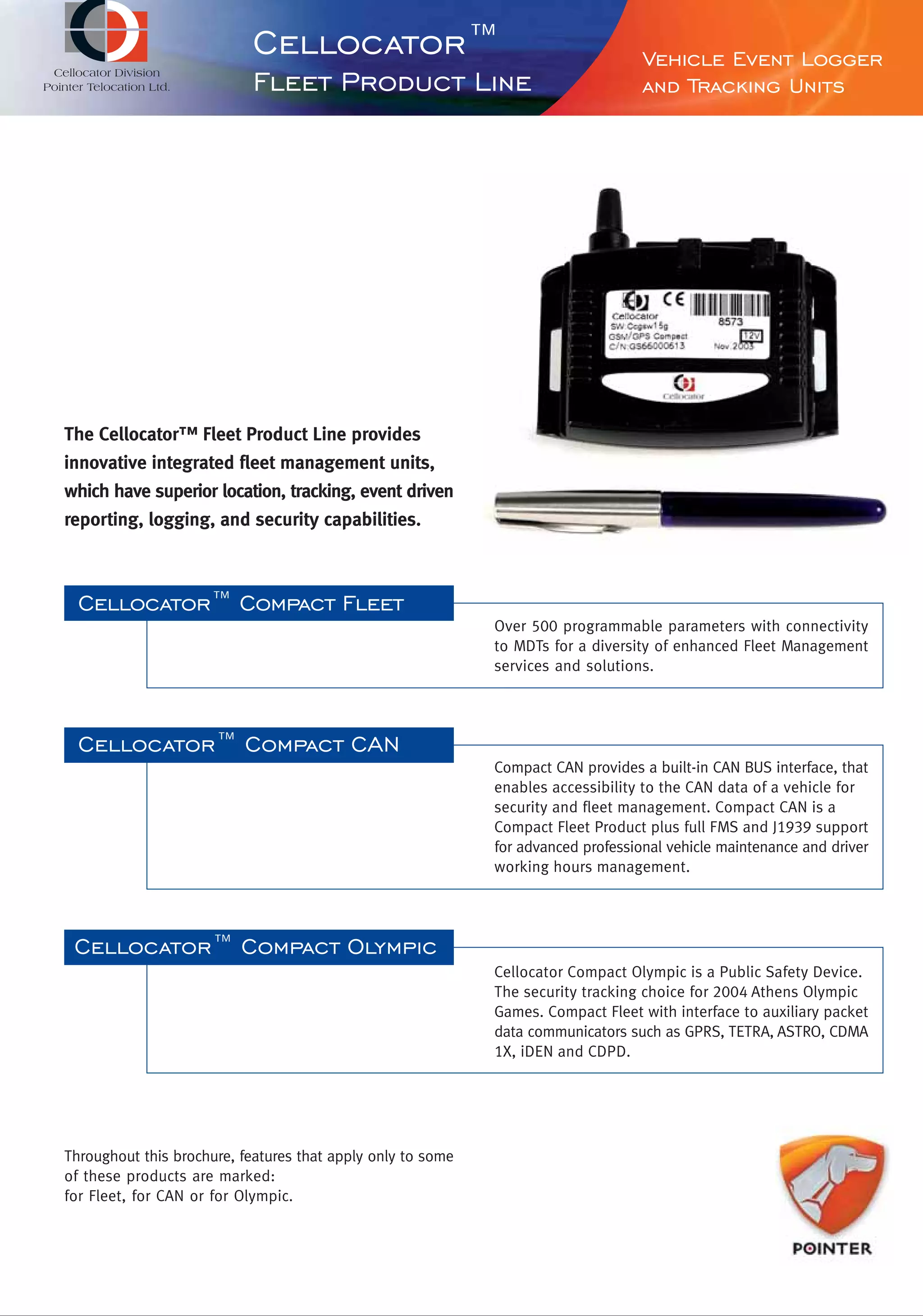 Cellocator Fleet Product Line | PDF