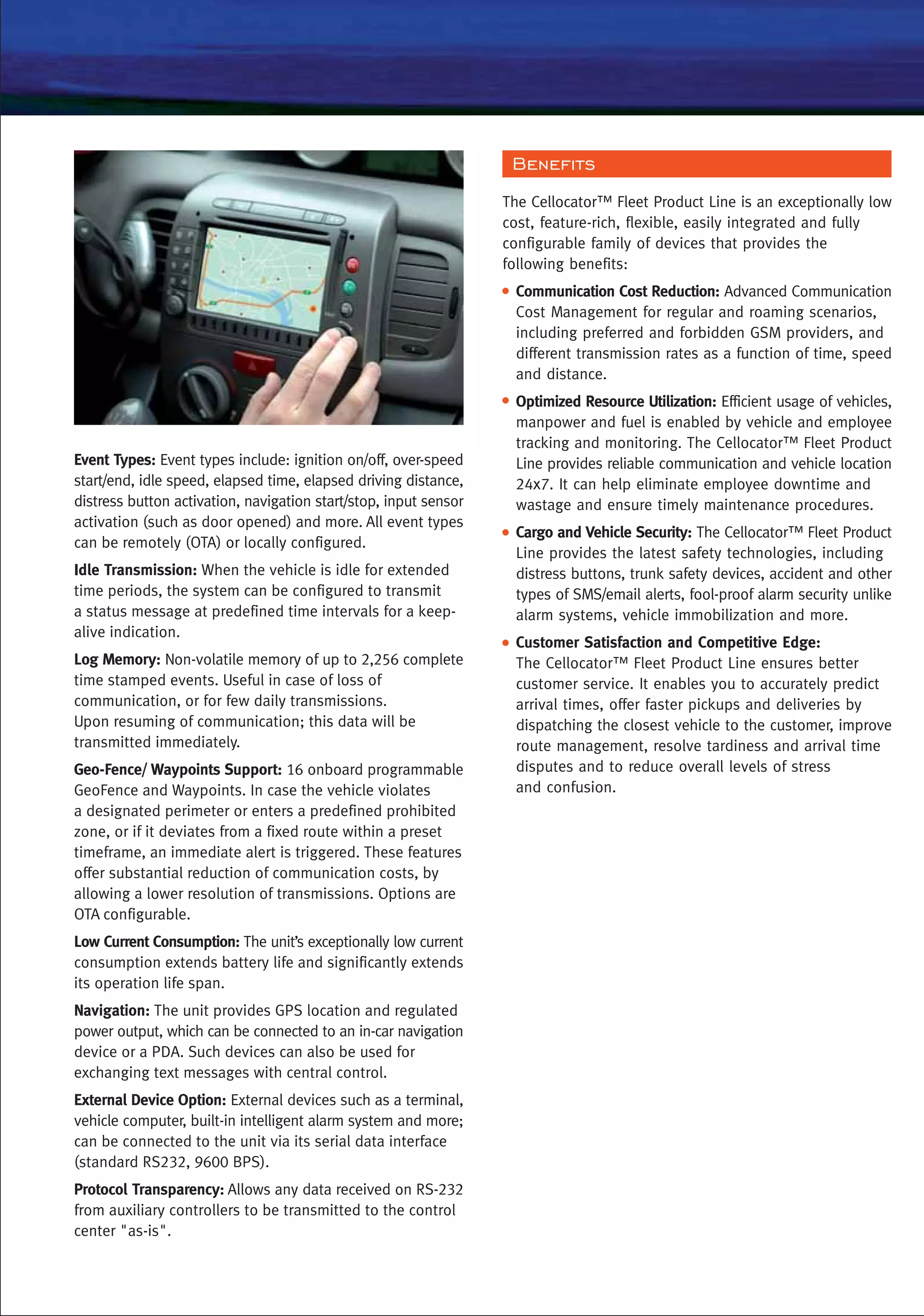 Cellocator Fleet Product Line | PDF