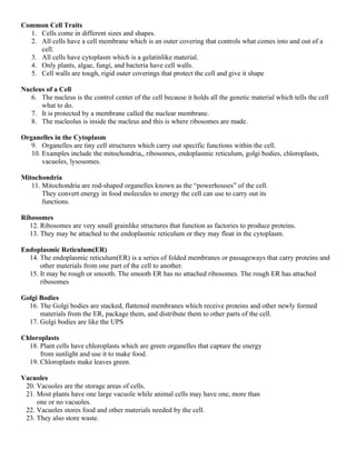 Cell Organelle Notes | PDF
