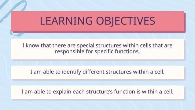 Cell Organelles & Structures Lesson Presentation in Blue and Pink Hand ...