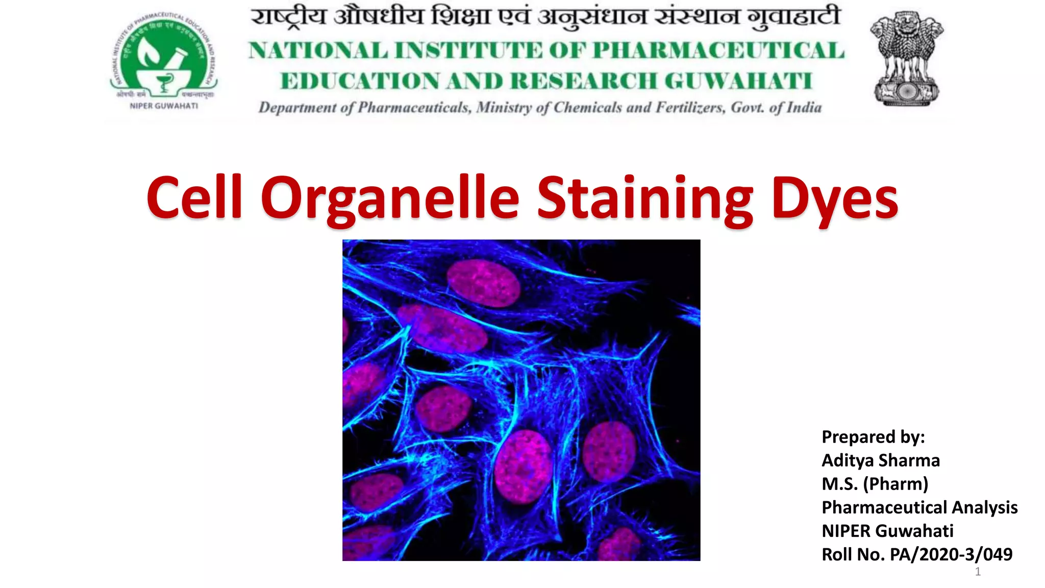 Cell Organelle Staining Dyes | PPTX