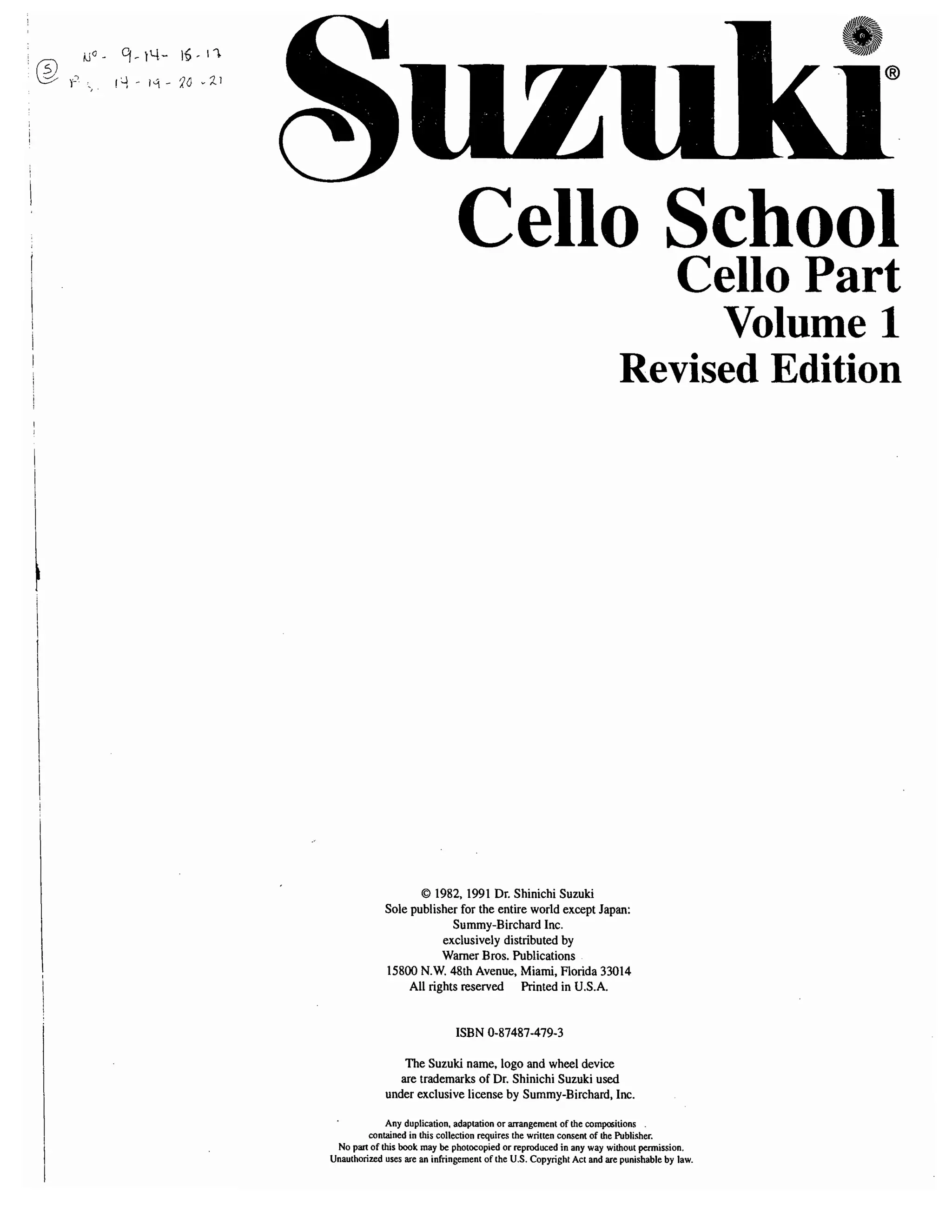 Cello school cello part volume . 1 | PDF