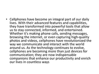CELLPHONE A TECHNOLOGY THAT IS POWERFULL | PPT