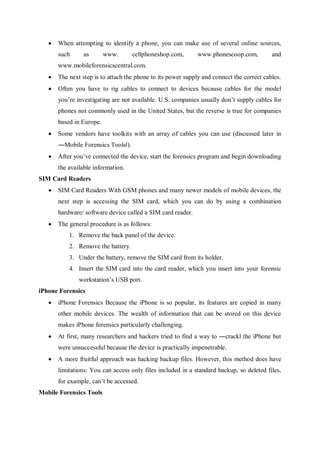 Cell Phone and Mobile Devices Forensics | PDF