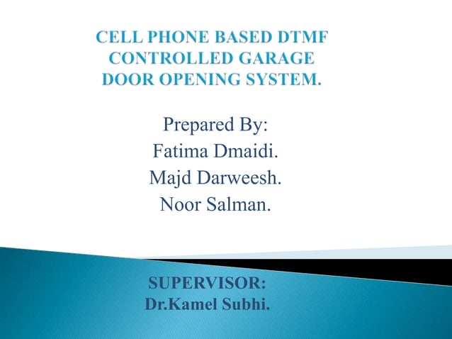 Cell phone based dtmf controlled | PPTX | Smartphones | Consumer ...