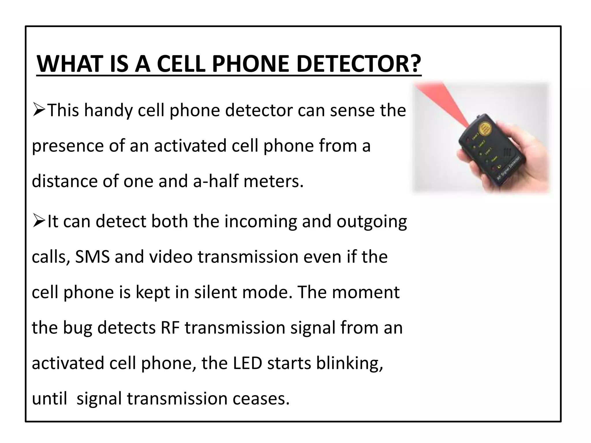 Cell Phone Detector ppt- IIEST, Shibpur | PPTX
