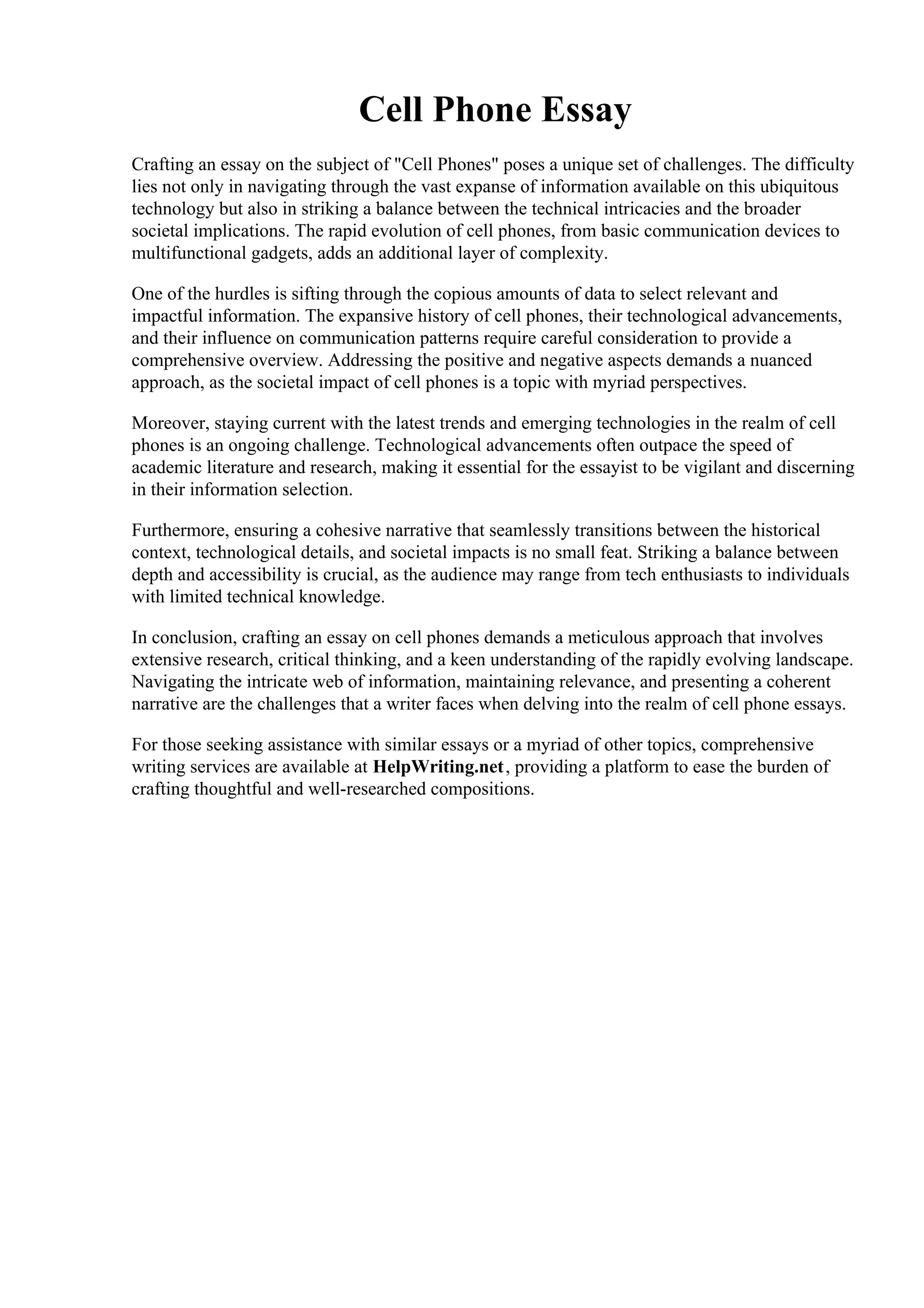 Cell Phone Essay. Essay on harmful effects of mobile phones on students ...