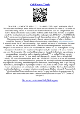 Cell Phone Essays | PDF