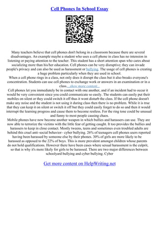 Cell Phone Essays | PDF