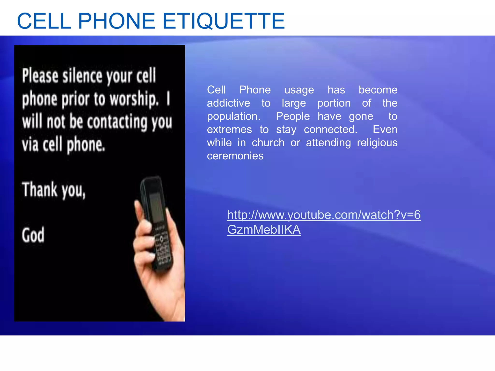 Cell phone etiquette | PPT